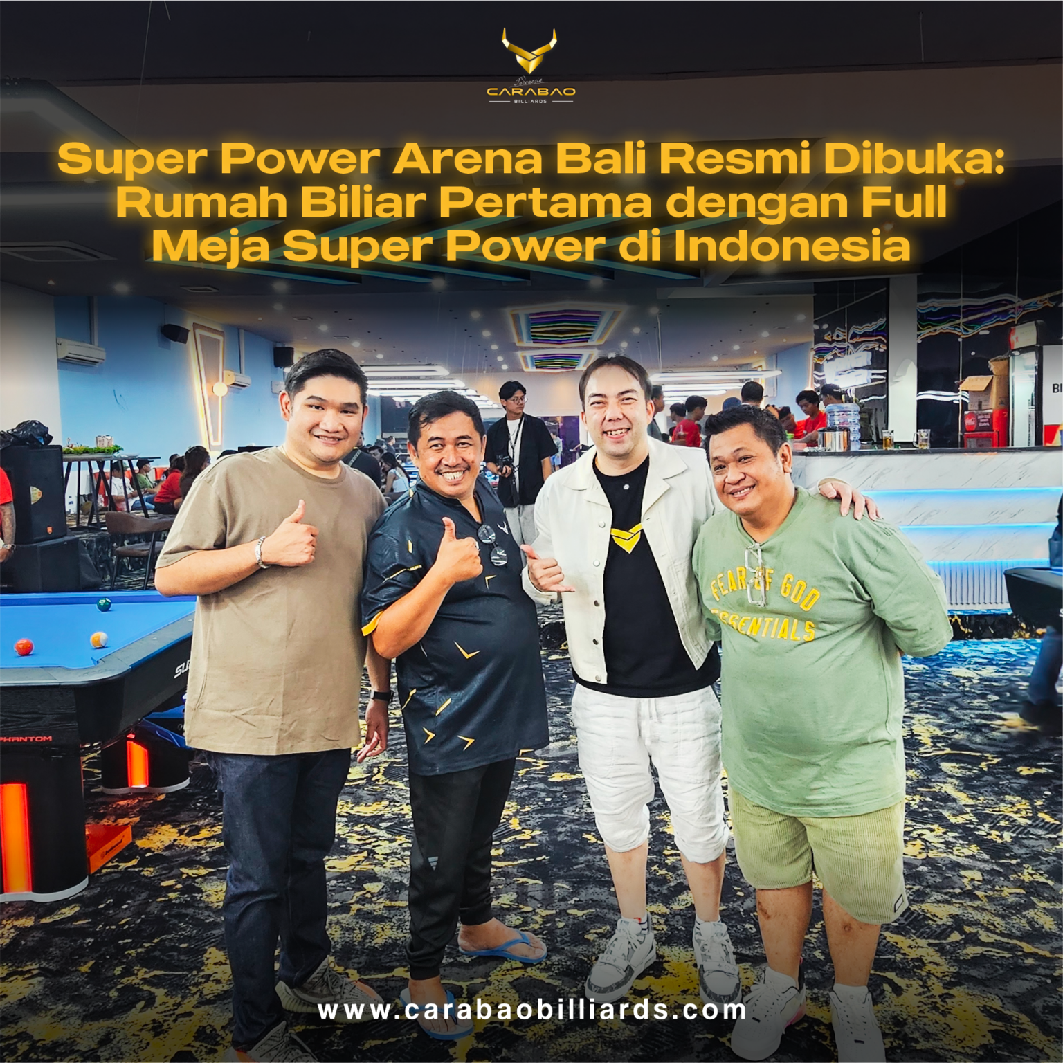 Super Power Arena Bali Resmi Dibuka: Rumah Biliar Pertama yang Menggunakan Meja Super Power di ...